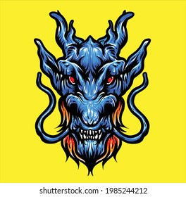 Angry Dragon Head Vector Logo Stock Vector (Royalty Free) 1985244212 ...
