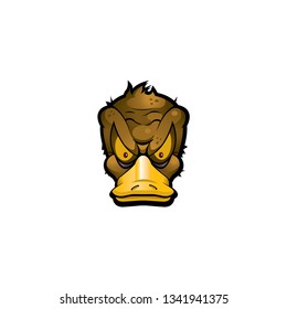 Angry Duck Face Mascot Vector On Stock Vector (Royalty Free) 1341941375 ...