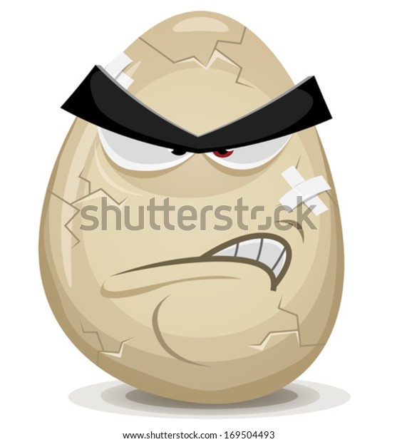Angry Egg Character Illustration Cartoon Angry Stock-vektor (royaltyfri ...