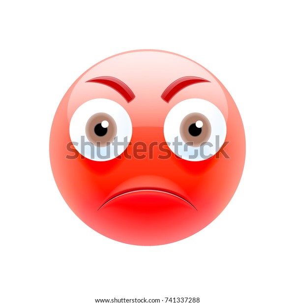 Angry Emoticon Brown Eyes Eyebrows Angry Stock Vector (Royalty Free ...