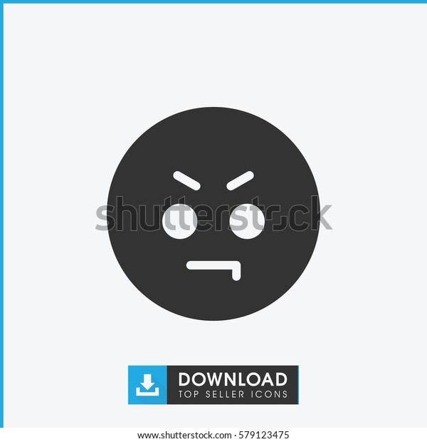 Angry Emoticon Icon Illustration Isolated Vector Stock Vector (Royalty ...