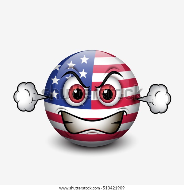 Angry Emoticon Isolated On White Background Stock Vector (Royalty Free ...
