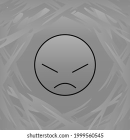 Angry Emotion Face Grayscale Fire Stock Vector (Royalty Free ...