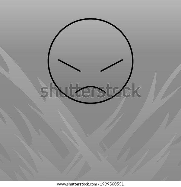Angry Emotion Face Grayscale Fire Stock Vector (Royalty Free ...