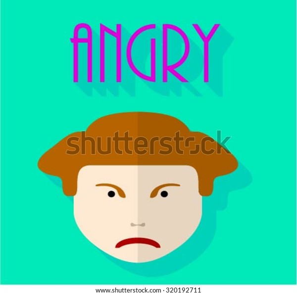 Angry Emotion Face Vector Illustration Stock Vector (Royalty Free ...
