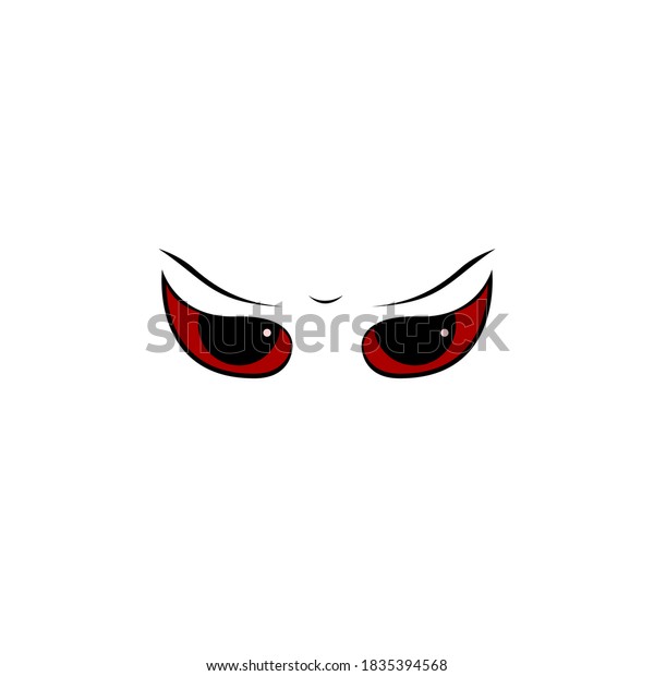 Angry Expression Red Eyes Demon Devil Stock Vector (Royalty Free ...
