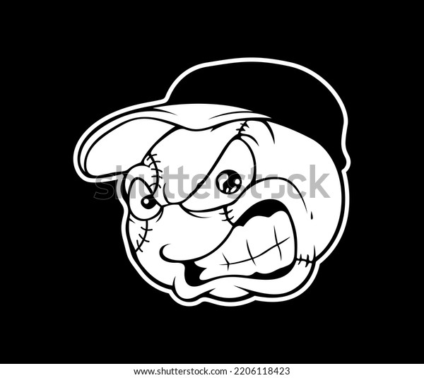 Angry Face Baseball Clipart Vector Illustration Stock Vector (Royalty ...