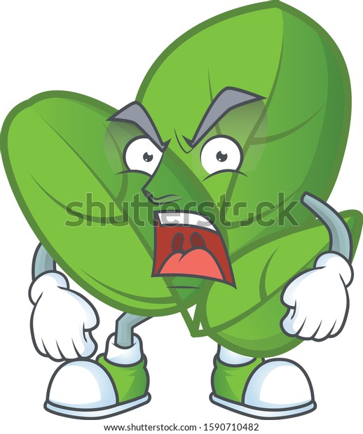 Angry Face Basil Cartoon Character Style Stock Vector (Royalty Free ...