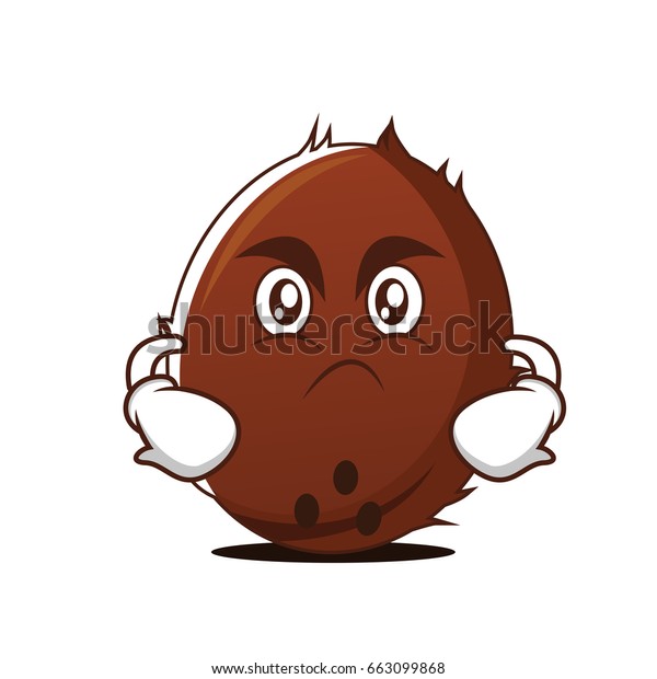 Angry Face Coconut Cartoon Character Vector Stock Vector (Royalty Free ...