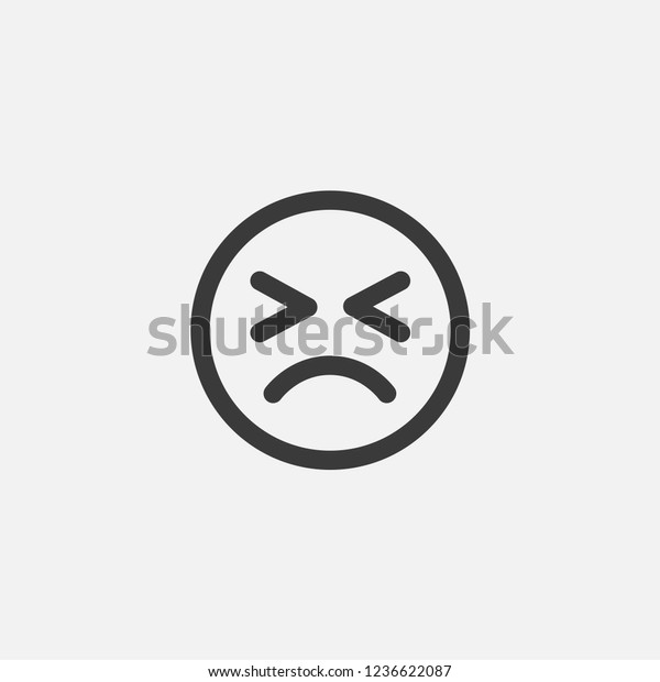 Angry Face Emoji Icon Vector Sad Stock Vector (Royalty Free) 1236622087 ...