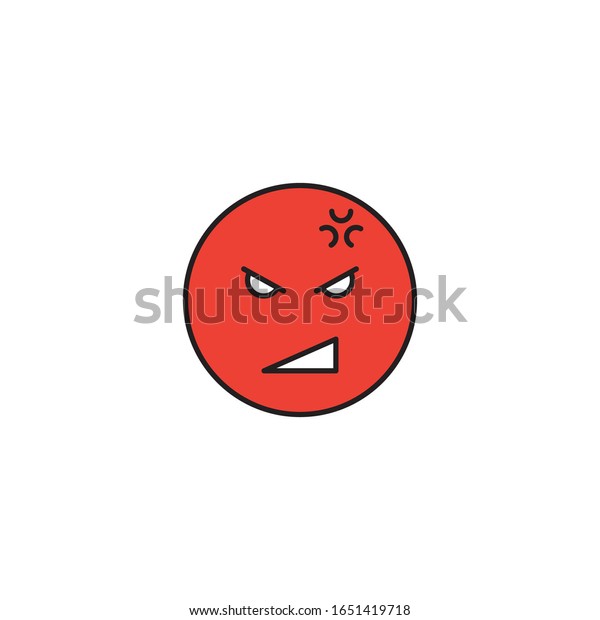 Angry Face Emoji Vector Icon Symbol: เวกเตอร์สต็อก (ปลอดค่าลิขสิทธิ์ ...