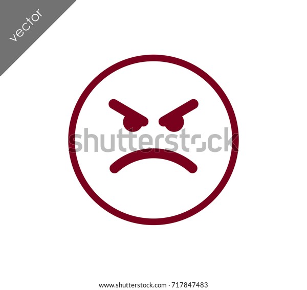 Angry Face Emoticon Icon Stock Vector (Royalty Free) 717847483 ...
