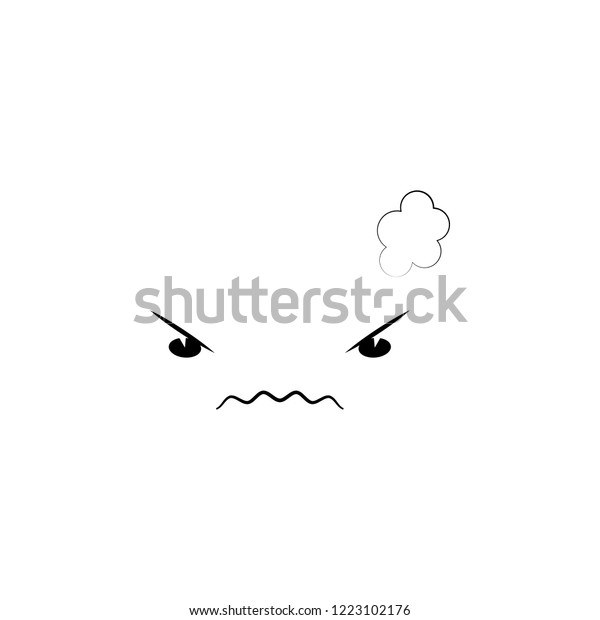 Angry Face Icon Element Anime Face Stock Vector (Royalty Free ...