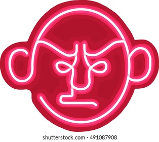 Angry Face Neon Vector Stock Vector (Royalty Free) 491087908 | Shutterstock