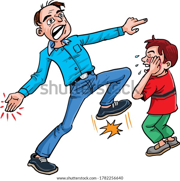 Angry Father Slaps His Son Stok Vektör (Telifsiz) 1782256640 | Shutterstock