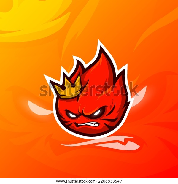 Angry Fire Flame King Esport Gaming Stock Vector (Royalty Free ...