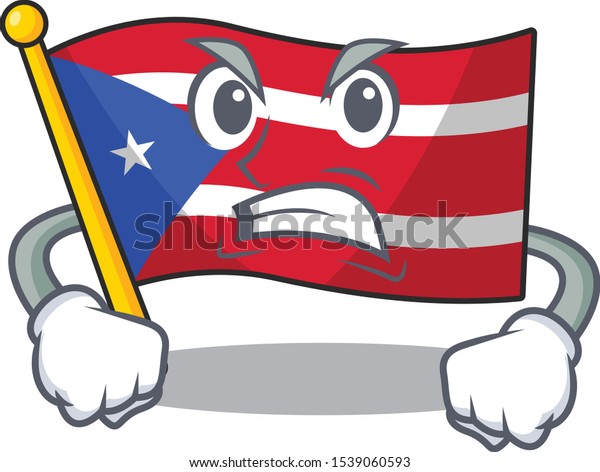 Angry Flag Puerto Rico On Cartoon Stock Vector (Royalty Free ...