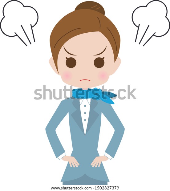 Angry Flight Attendant Upper Body Stock Vector (Royalty Free ...