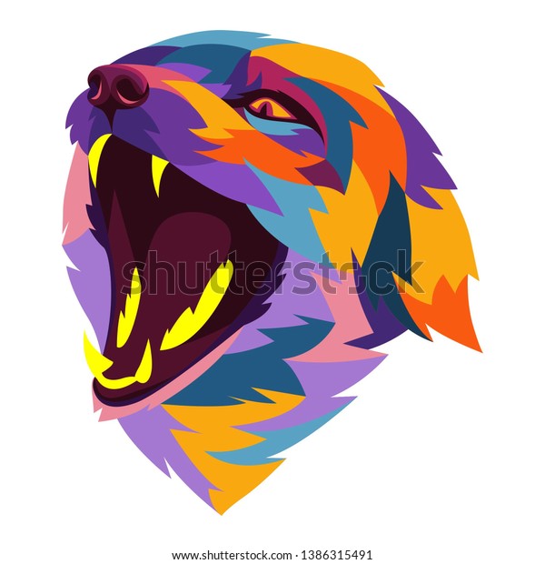 Angry Fox Head Colorful Pop Art Stock Vector (Royalty Free) 1386315491 ...