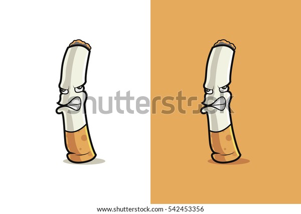 Angry Frustrated Cigarette Cartoon Vector Illustration Stock Vector ...