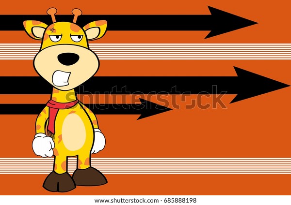 Angry Giraffe Cartoon Expression Background Vector Stock Vector ...