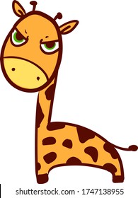 Angry Giraffe Illustration Vector On White Stock Vector (Royalty Free ...