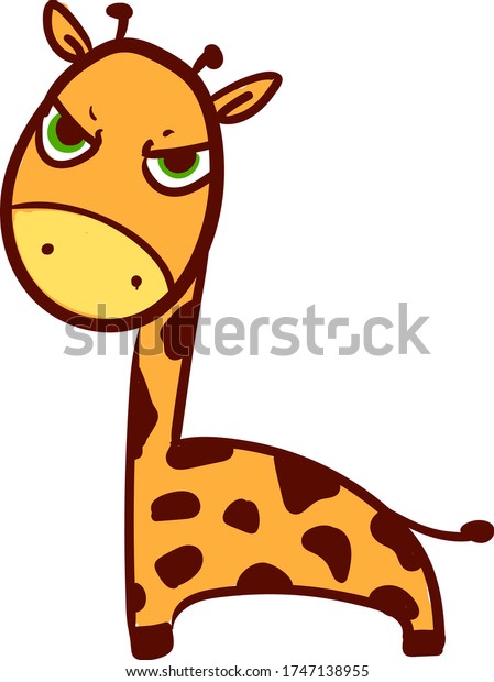 Angry Giraffe Illustration Vector On White Stock Vector (Royalty Free ...