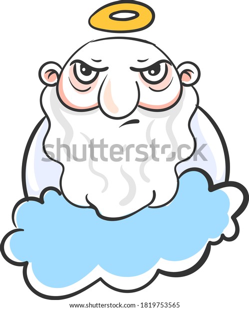 Angry God Illustration Vector On White Stock Vector (Royalty Free ...