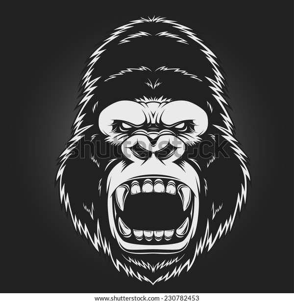 Angry Gorilla Head Stock Vector (Royalty Free) 230782453