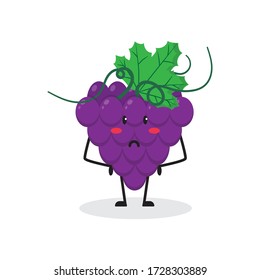 Angry Grape Fruit Cute Character Mascot Stock Vector (Royalty Free ...