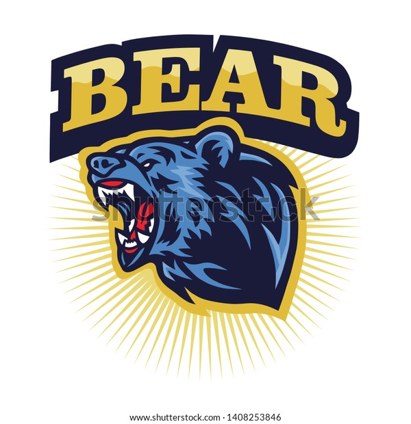 Angry Grizzly Bear Roaring Logo Design Stock Vector (Royalty Free ...