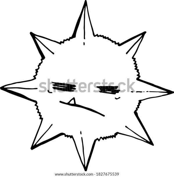 Angry Grumpy Cute Bacterias Corona Virus Stock Vector (Royalty Free ...
