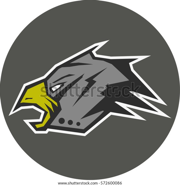 Angry Hawk Mascot Line Style Could: стоковая векторная графика (без ...
