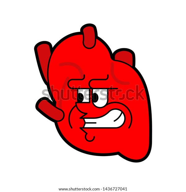 Angry Heart Anatomical Evil Internal Organ Stock Vector (Royalty Free ...