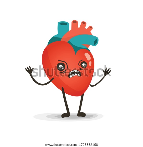 Angry Heart Cartoon Character Vector Illustration Stock Vector (Royalty ...