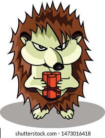 Angry Hedgehog Dynamiteflat Character Stock Vector (Royalty Free ...