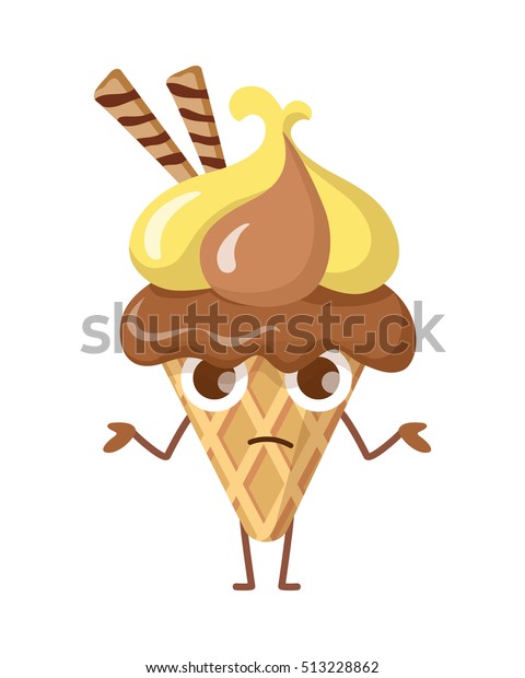 Angry Ice Cream Isolated On White Stock Vector (Royalty Free) 513228862 ...