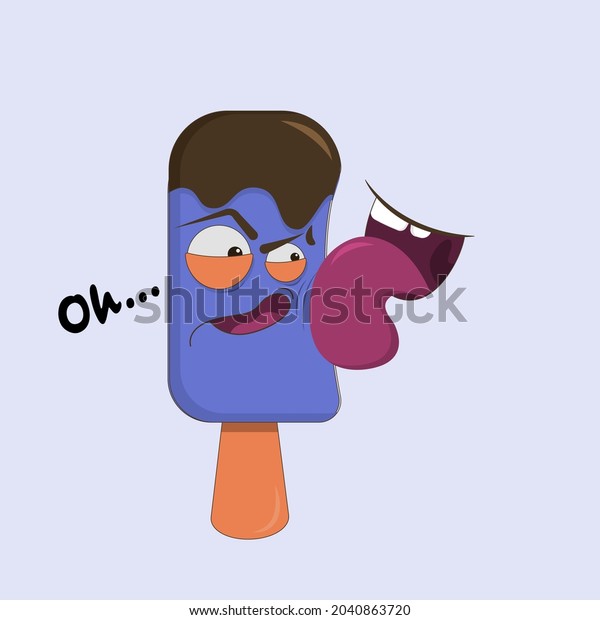 Angry Illustration Ice Cream That One Stock Vector (Royalty Free ...