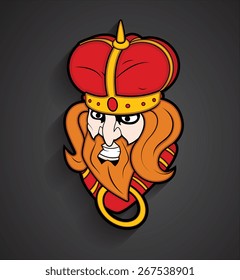 Angry King Character Face Expression Stock Vector (Royalty Free ...