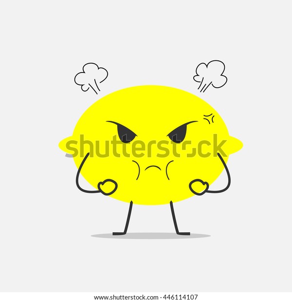Angry Lemon Simple Clean Cartoon Illustration: vector de stock (libre ...