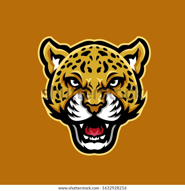 Angry Leopard Head Mascot Vector Illustration Stock Vector (Royalty ...