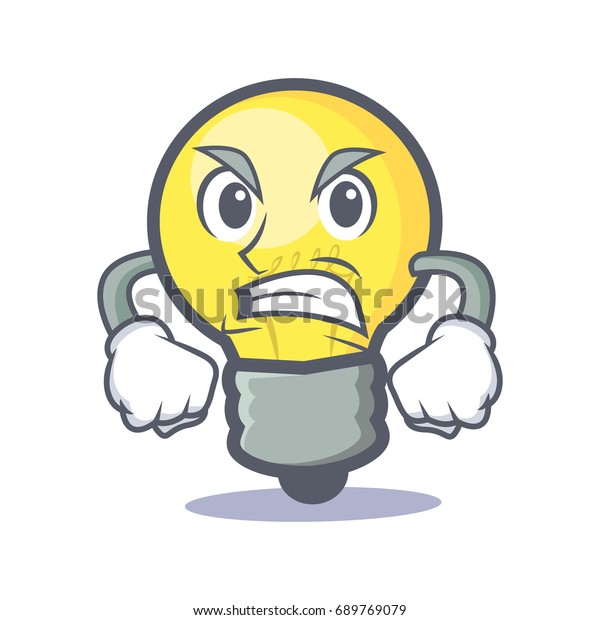 Angry Light Bulb Character Cartoon Stock Vector (Royalty Free ...
