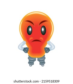 Angry Light Bulb Character Icon Stock Vector (Royalty Free) 2159518309 ...