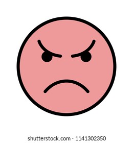 Angry Emoticon Line Filled: เวกเตอร์สต็อก (ปลอดค่าลิขสิทธิ์) 1152176552 ...