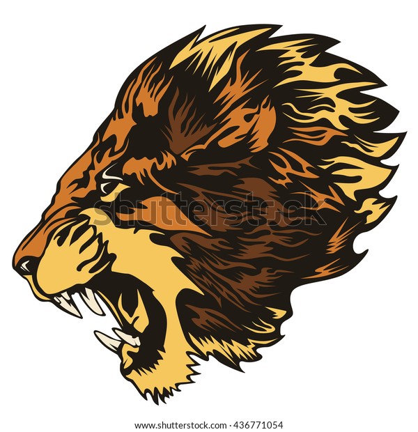 Angry Lion Head Vector Illustration Stock Vector (Royalty Free ...