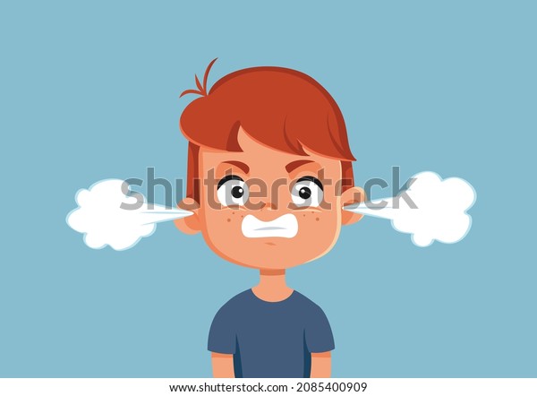 Angry Little Boy Vector Cartoon Character Stock Vector (Royalty Free ...