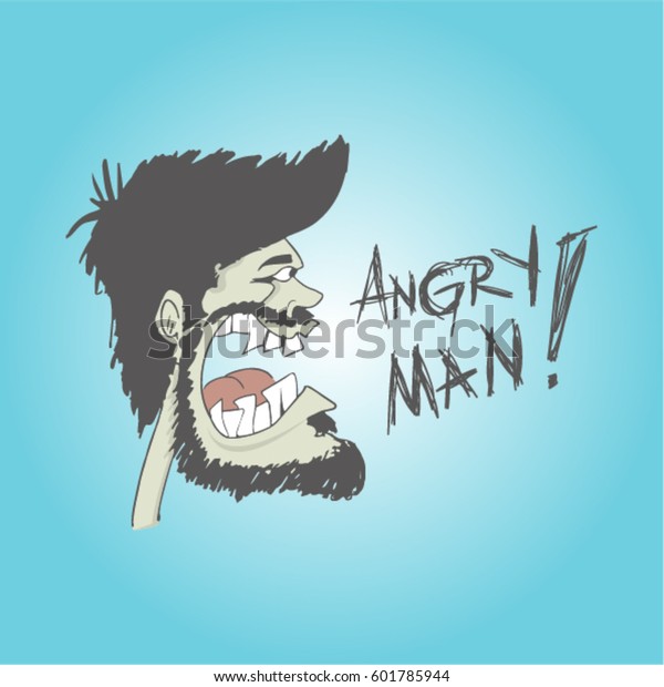 Angry Man Cartoon Vector Eps 10 Stock Vector (Royalty Free) 601785944 ...