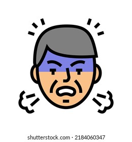 Angry Man Color Icon Vector Angry Stock Vector (Royalty Free ...
