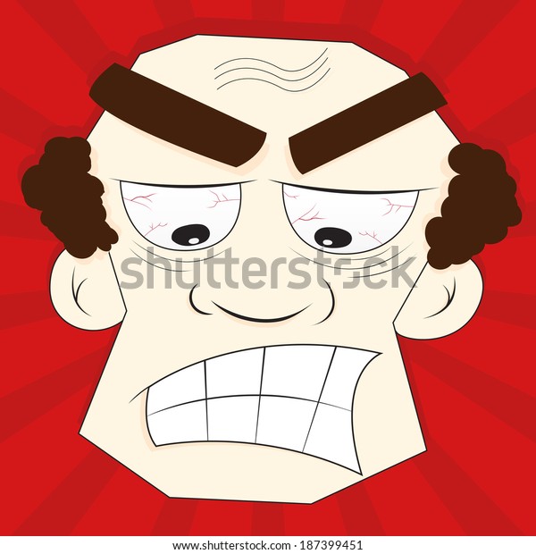 Angry Man Head Angry Man Red Stock Vector (Royalty Free) 187399451 ...