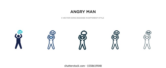 Angry Man Icon Different Style Vector Stock Vector (Royalty Free ...